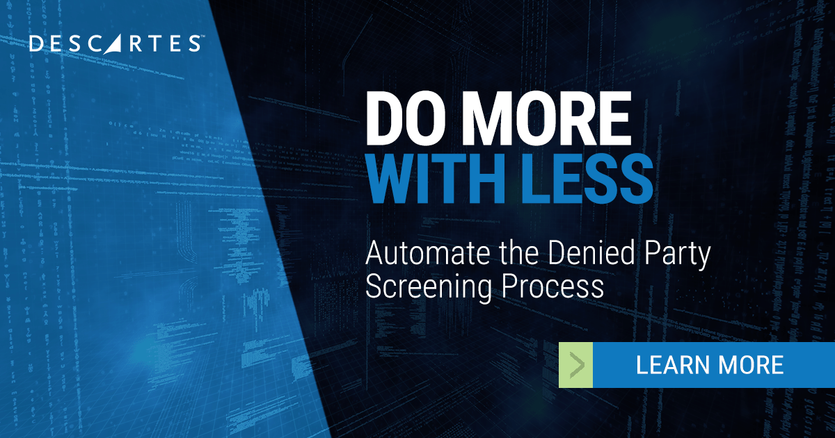 Integrated Screening | Descartes Visual Compliance